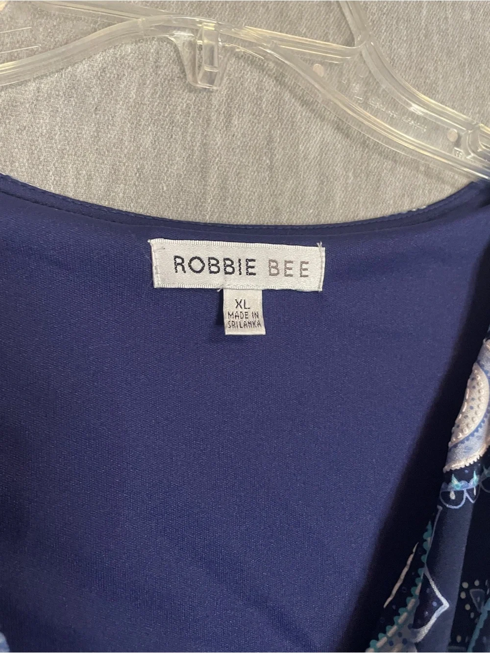 Robbie Bee | Dresses | Robbie Bee Navy And Light Blue Paisley Cowlneck ...
